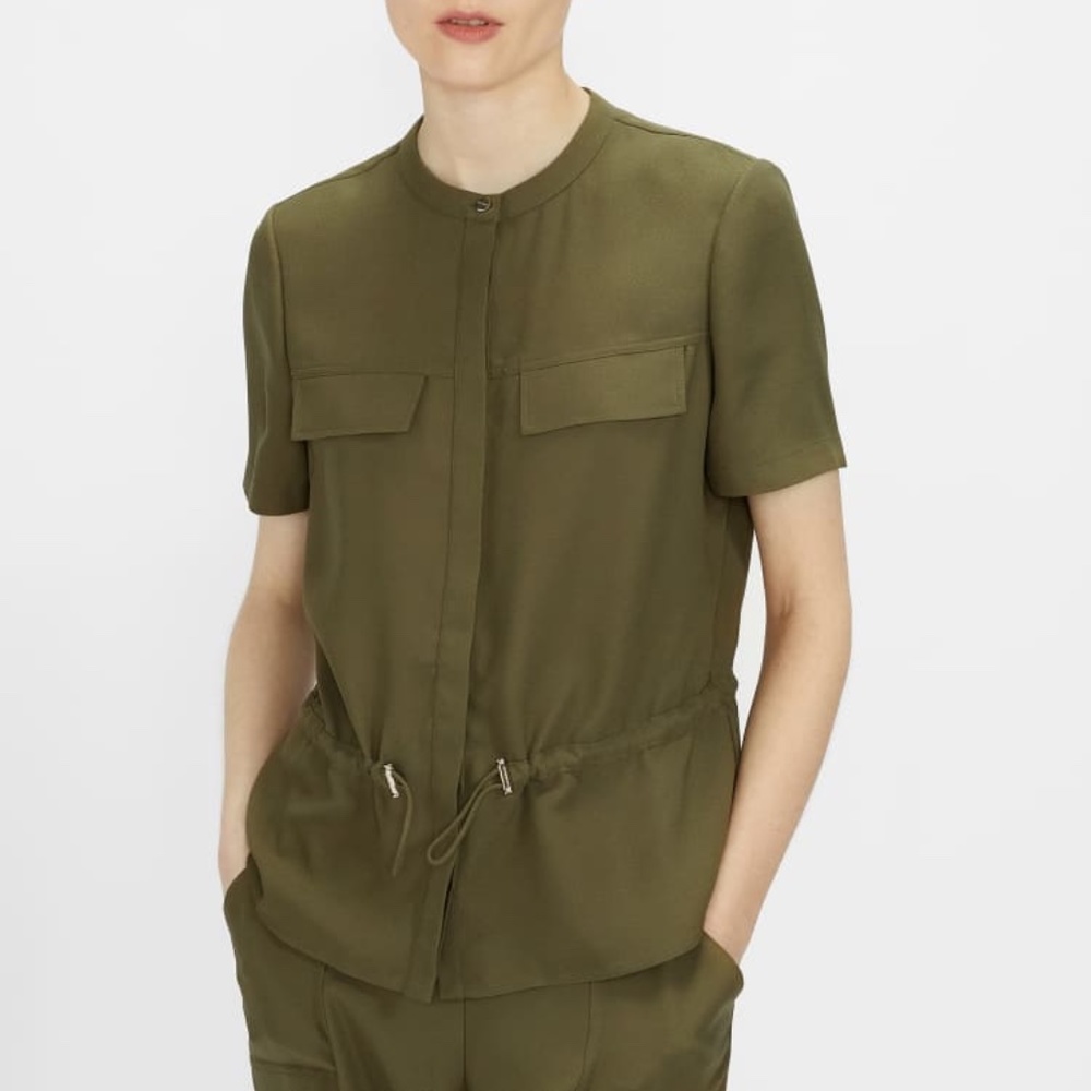 Ted Baker Anjyo Draw Cord Utility Satin Khaki Green B… - Gem